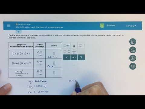 ALEKS - Multiplication and Division of Measurements