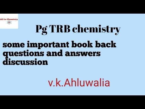 Pg TRB chemistry some important book back questions and answers discussion