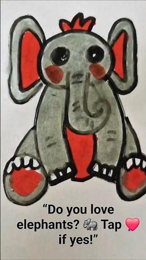 How to Draw a Cute Baby Elephant 🐘 | Easy Drawing Tutorial for Beginners