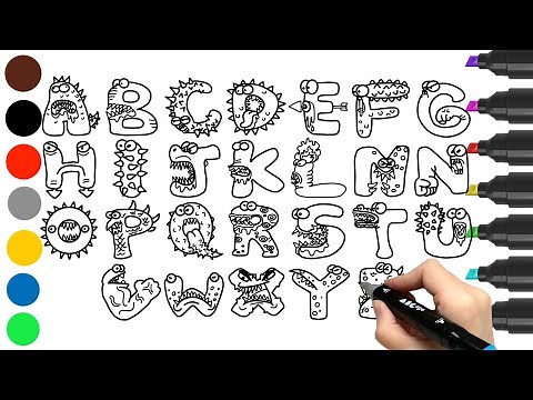 Alphabet Lore A-Z ▹ but they are MONSTERS ✐ coloring