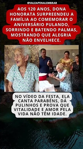 BRASILEIRA SURPREENDE: Dona Honorata completa 120 anos pulando