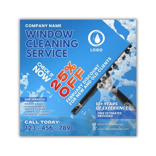 Window Cleaning Service Flyer Template, Premade DIY Window Wash, Cleaner Services Design, Canva - Etsy