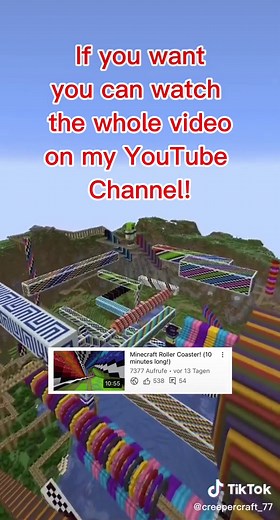 Building a Roller Coaster in Minecraft! #minecraft #minecraftviral #creepercraft #creepercraft_77 #minecraftrollercoaster