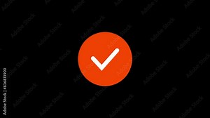 Check mark and cross signs on transparent background with alpha channel.