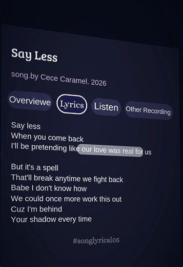 Say Less... 🎧🎶 #lyrics #music #song #cece_caramel #songlyrical05