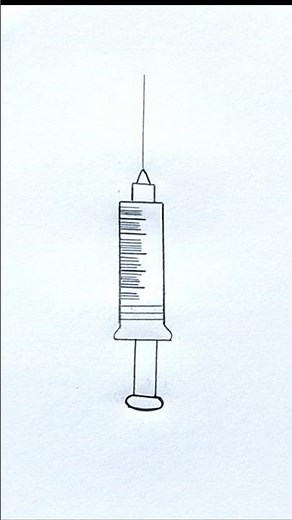 How to Draw a Syringe Step by Step for Kids | Injection Syringe drawing | #shorts #viral #injection
