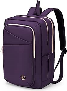 Swissdigital Design College Backpack For Women, Fits 15.6 Inch Laptop Bookbags With USB Charging Port, Large Backpacks For Students, Purple l KATY ROSE