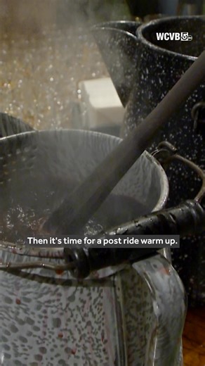 In the dead of winter, warmth comes easy at Salem Cross Inn in West Brookfield. The Inn’s beloved Fireplace Feast invites guests to step back in time with a horse-drawn wagon ride, mulled wine heated by a glowing iron, and a colonial-style dinner cooked entirely over wood fire. A massive prime rib roasts slowly on a rare 17th-century roasting jack, while chowder simmers in an iron cauldron — stirred by guests themselves. The feast ends with apple pie topped with towering homemade whipped cream,