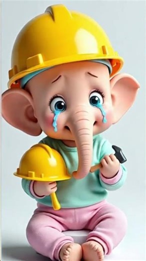 EllaPhant the Builder… But She’s Sad 😢#cartoon #elephant #sadstory #youtubeshorts #EllaPhantTV