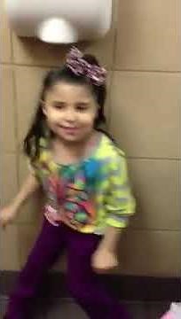 Kids play with hand dryer