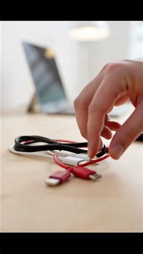 Use a binder clip to organize charging cables #Shorts