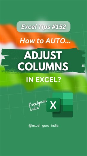 Peer Irfan Ahmed | Excel Guru 🇮🇳 India on Instagram: "How to Auto adjust column in Excel . . . #excel #excelhacks #exceltips #excel_guru_india"
