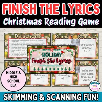 Christmas Reading Game | Middle & High School ELA Holiday Activity | Grades 6–12