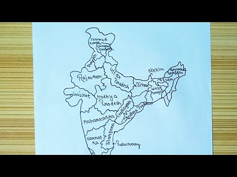 India map with States | how to draw India map in easy way |