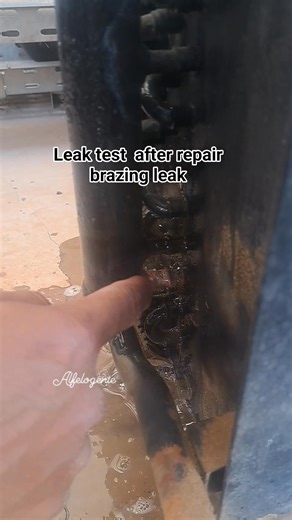 Leak test condenser coil #everyone #refrigerationtech #hvactech #fblifestyle | Alfe Logente