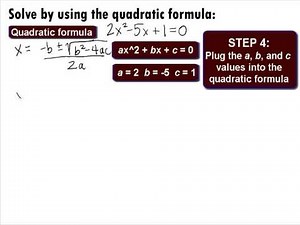 College Algebra - Solve a Quadratic using Quadratic Formula Example