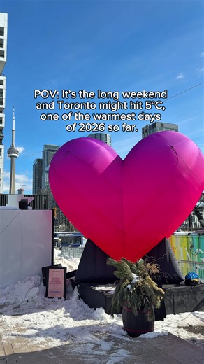 Family Day weekend is bringing Toronto a break from the deep freeze 🥶➡️🙂 According to Environment Canada, temperatures will steadily warm from around -1°C Friday to 2°C Saturday, 4°C Sunday and potentially 5°C Monday — some of the warmest weather of 2026 so far. Not quite spring yet, but a big change after the recent 23-day cold snap with wind chills below -30. #Toronto #FamilyDayWeekend #TorontoWeather