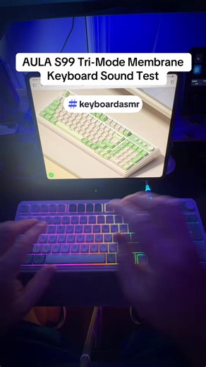AULA S99 Tri-Mode Membrane Keyboard Sound Test ##tinoreviews #aula #keyboardasmr #tiktokshopjumpstartsale #tiktokshopcreatorpicks | Tino Reviews