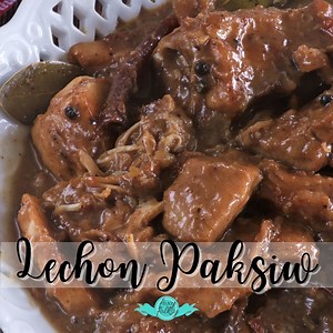 LECHON PAKSIW Don't throw away your pork lechon leftovers and turn them into this amazing dish! It's very easy to make and perfect for lunch or dinner paired with steamed rice! INGREDIENTS: 2 tbsp oil 3 cloves garlic 1 medium onion 800g-1kg leftover pork lechon 1 cup water 1/4 cup vinegar 1/2 tsp peppercorn 3/4 tbsp salt 4 pcs bay leaves 1 cup lechon sauce 1 tbsp brown sugar (optional) | Foxy Folksy - Modern Filipino Kitchen