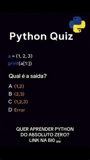 Quiz de Python PT 10 | HenriDev #tech #tecnologia #quiz #python #desafiotiktok