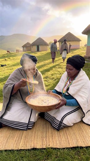 Xhosa Tribe Cooking: Creamy Samp & Beans 🍲 #tribalfood #triballife #shorts