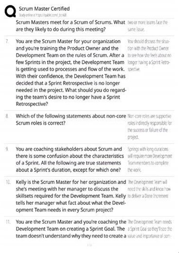 Comprehensive Scrum Master Certified Smc Exam TEST BANK Verified Questions Answers