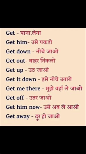 Learn English “GET” Verbs Easily | Daily Use English with Hindi Meaning | #Shorts #grammar