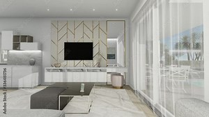 3D Photorealistic rendering for exterior and interior house, Render a realistic scene with Archicad software