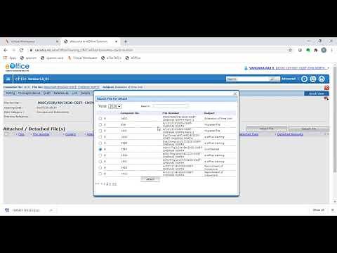 CBIC e-office : Video 8 – Link/Delink files; Attach/Detach options; Creating a part file