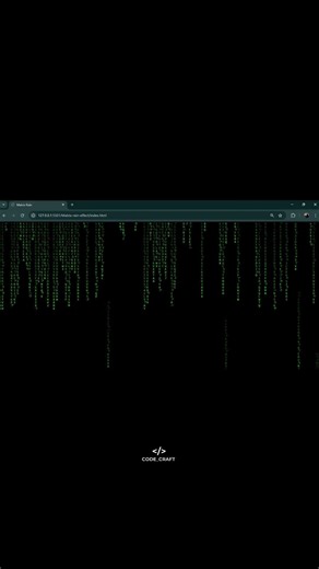 Matrix Rain Effect 💚 (HTML + JS) #youtube #viralreels #subscribe #like #share #comment
