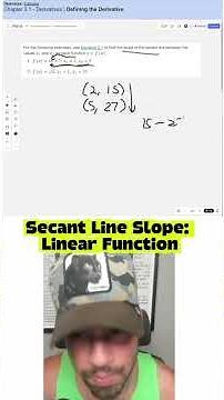 Secant Line Slope: Linear Function #maths #calculus #education #scalarlearning