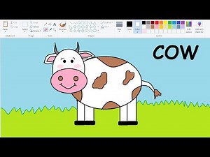 How to draw a cow in MS Paint? | Easy Step by Step Tutorial | Cattle Drawing in MS Paint