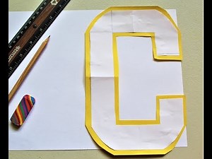 Letter Cutting Technique with Shadow : Medium Size Letter C