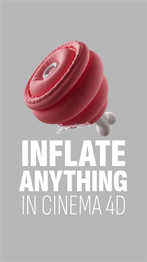 Greyscalegorilla on Instagram: "Ready to inflate your own models? It's easier than it looks! Here’s a short breakdown of the inflation setup we used in Cinema 4D and Redshift. Full tutorial is up on YouTube. 🔗 Link in bio. #greyscalegorillaplus #greyscalegorillastudio #3dart #3danimation #cinema4d #redshift #c4dtutorial #motiondesign"