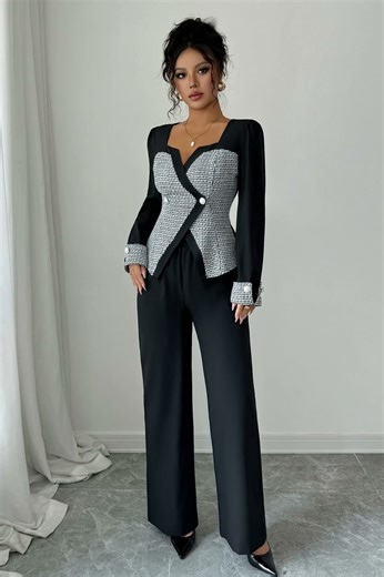 Long Sleeve Top and Wide Leg Pants Set