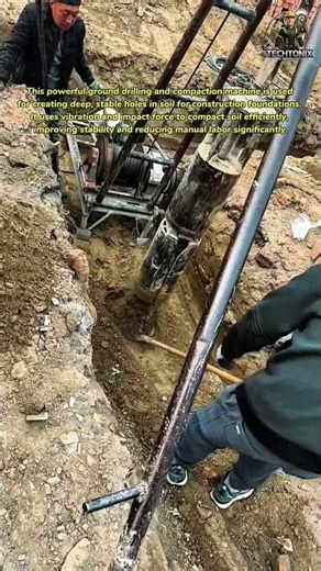 Insane Ground Drilling Machine in Action! Powerful Soil Compactor & Hole Maker