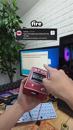 mryeester on Instagram: "today we added a fire alarm pull box to our inconvenient keyboard, among other things 😅 these suggestions have been AWESOME #pc #pctips #pcbuilding #mryeester"