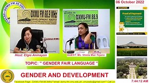 How does language shape the cognitive representations of women and men? Why use a non-sexist language? Paminawa ang Gender and Development Focal Person sa CMU College of Education si Ms. Shiela Mae Tejano kabahin sa pag-gamit og Gender Fair Language #GenderFairLanguage #genderequality #Gender #fairlanguage #language #GenderAndDevelopment | Dr. Elgie Iman Aninayon | Facebook