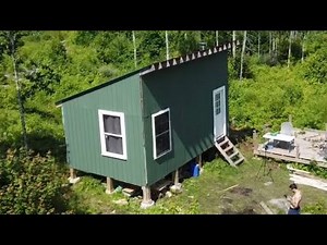 All Work, No Talking at Off Grid Cabin in Remote Forest