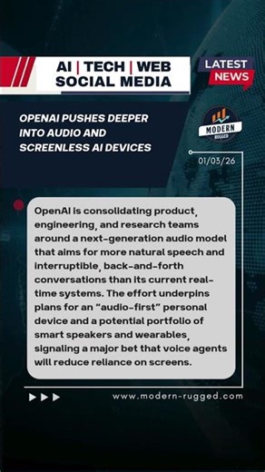 OpenAI pushes deeper into audio and screenless AI devices