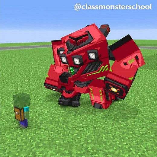 Red Robot Saves Baby Zombie - Robot Battle Minecraft Animation