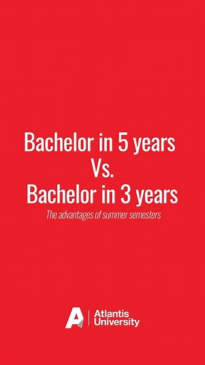 Become a Summer Winner • The Real Advantages of a Summer Semester 😎☀️ Summer is approaching once again, and we’re here to enlighten you about the numerous benefits that summer classes can offer. Why opt for a 3-year bachelor’s degree instead of 5?🤔 Finishing your bachelor’s degree in 3 years can have numerous benefits that will positively impact your future career and personal life. 1️⃣ It will save you time and money, avoiding additional years of tuition and other expenses. 2️⃣ You can enter 