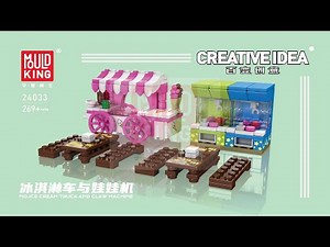 Mould King 24033 Ice Cream Truck & Claw Machine Instructions LEGO Compatible Funfair MOC Build