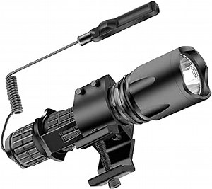 WholeFire Picatinny Rail Flashlights with Pressure Switch, 5000 Lumens Picatinny Flashlight 5 Modes USB Rechargeable Flashlight, IP65 Waterproof Torch Rail Light