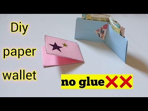 Diy paper wallet|No glue paper wallet|No glue paper craft|One sheet paper craft|Paper craft no glue