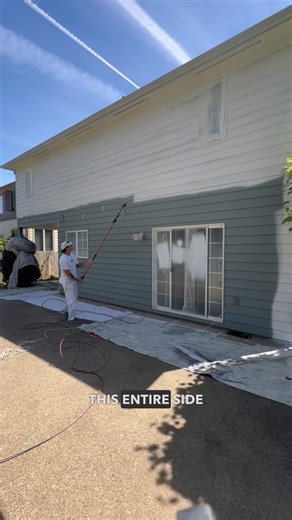 Why Two Coats Matter 🎯 | Exterior Painting – West Salem, OR In today’s video, I’m spraying the exterior of this home using Sherwin-Williams SuperPaint Satin and my go-to Hyde Extension Wand. This tool helps me maintain consistent distance and overlap, especially on taller walls—resulting in a smoother, more even finish. But let’s talk about the real game-changer: two coats. One coat just doesn’t cut it—uneven coverage, flashing, and long-term durability issues are all too common. That second co