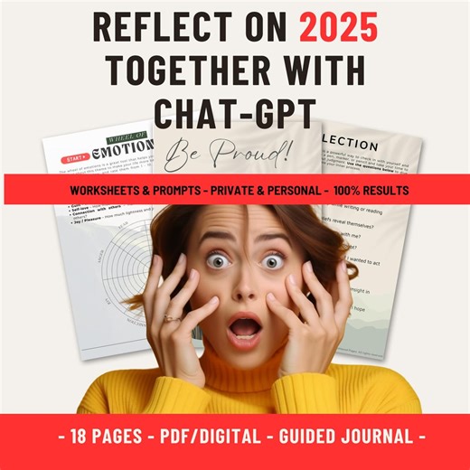 End of Year 2025 Journal | 21-day Guided Prompts for Self-therapy Workbook PDF | Chat GPT Prompts | New Year - Etsy