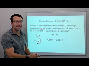 Simple Interest Finding Principal