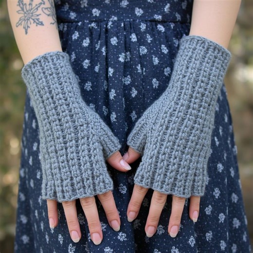 Crochet Fingerless Gloves Pattern | Ribbed Cuff (PDF Pattern) - Etsy