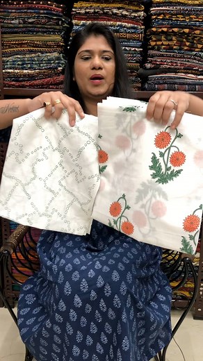 2K views · 22 reactions | Block Printed Cotton Top & Dupatta Sets...